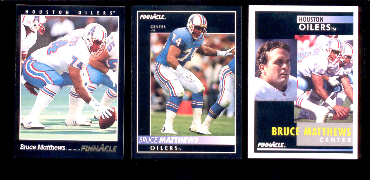 1991-1993 Pinnacle BRUCE MATTHEWS Houston Oilers Card Lot Mint | eBay