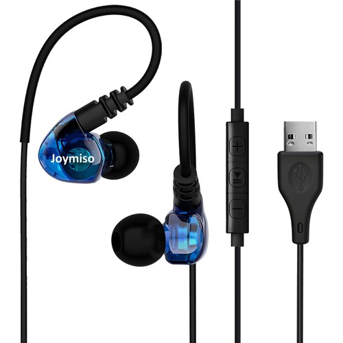 USB Earbuds with Microphone for PC Laptop 6.5Ft Long Cord Wired USB ...