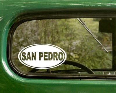 2 SAN PEDRO DECALs California Oval Sticker For Bumper Car Laptop Truck ...