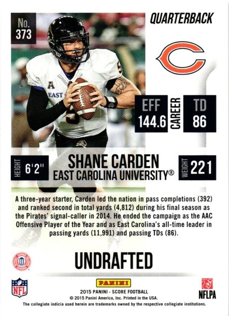 2015 Score - Rookie #373 Shane Carden (RC) for sale online | eBay