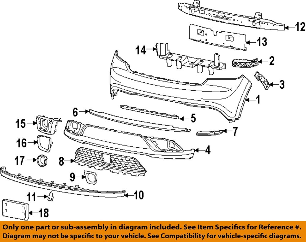 Dodge CHRYSLER OEM 14-15 Durango-Bumper Trim-Molding 5113729AB | eBay