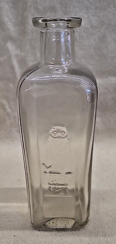 ANTIQUE EMBOSSED OWL DRUG CO SAN FRANCISCO LARGE PANEL STOPPER BOTTLE ...