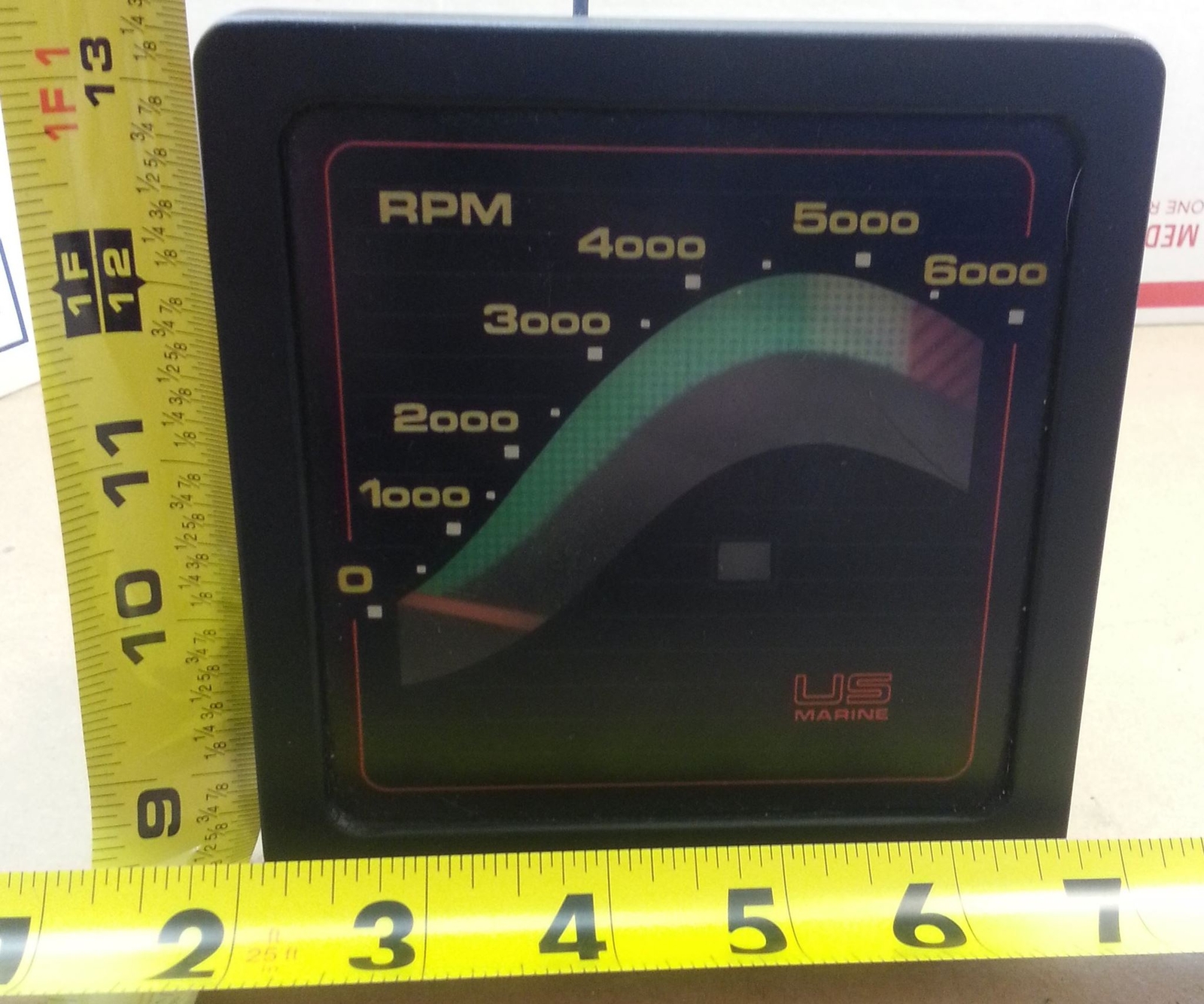 ~ Thomas G. Faria Co. 6000 RPM TACHOMETER TACH GAUGE 6D04 4 Cyl face US ...