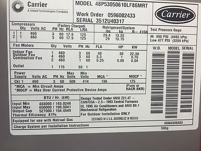 Carrier Rooftop Heating Air Conditioning unit 48P HVAC Packaged Unit | eBay