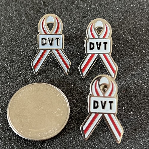 Lot of 3 Deep Vein Thrombosis DVT Awareness Ribbons Pins Pinbacks ...