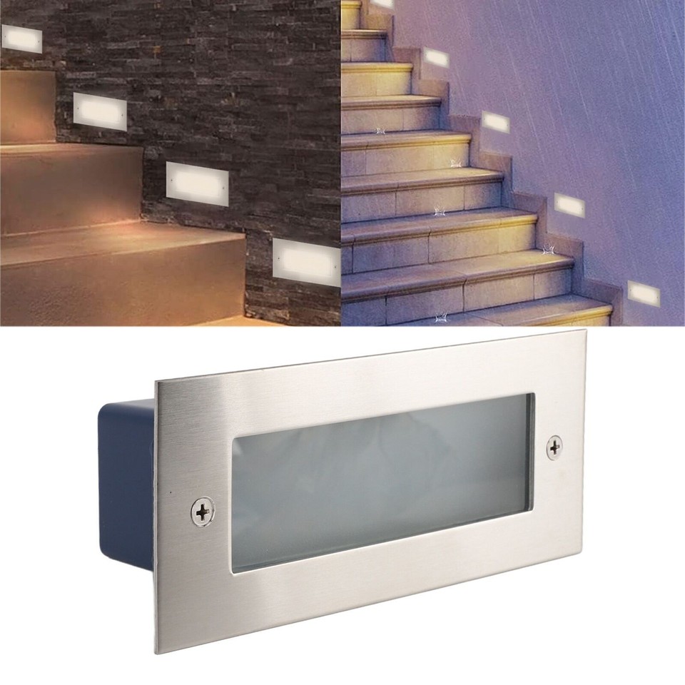 LED Step Light Indoor Outdoor Aluminum Alloy Waterproof Embedded Stair ...
