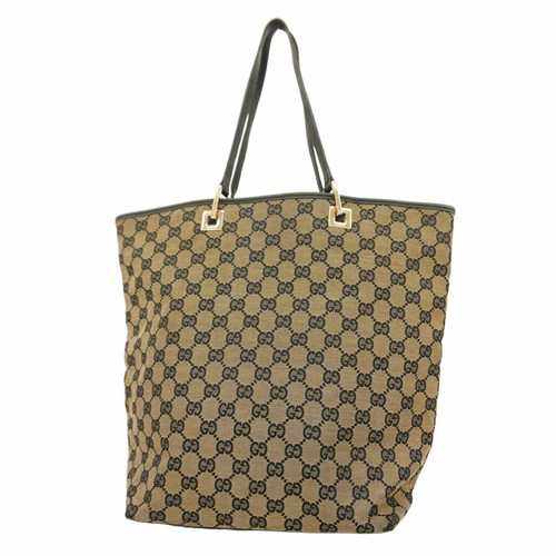5Hc1794-H Gucci Tote Bag Gg Canvas 002 1098 Beige Black Champagne Gold Hardware | eBay