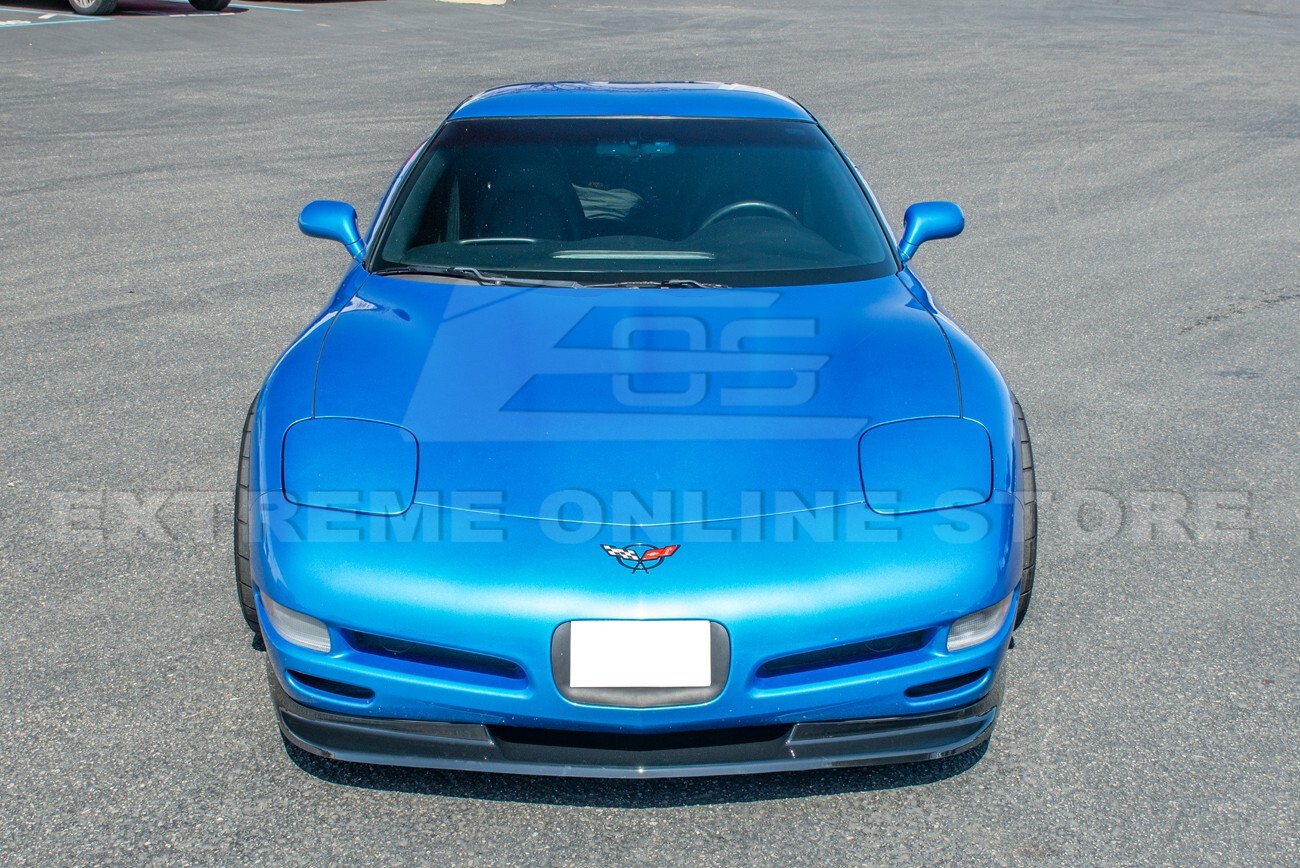 For 97-04 Corvette C5 Performance GLOSSY BLACK Front Bumper Vented Lip ...