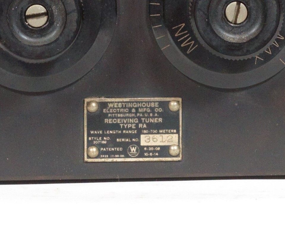 1920 Westinghouse "Pittsburgh PA" Type RA Tuner * Historic 1st ...