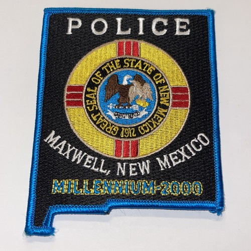 MAXWELL NEW MEXICO NM POLICE PATCH STATE SHAPE SEAL INDIAN OBSOLETE ...
