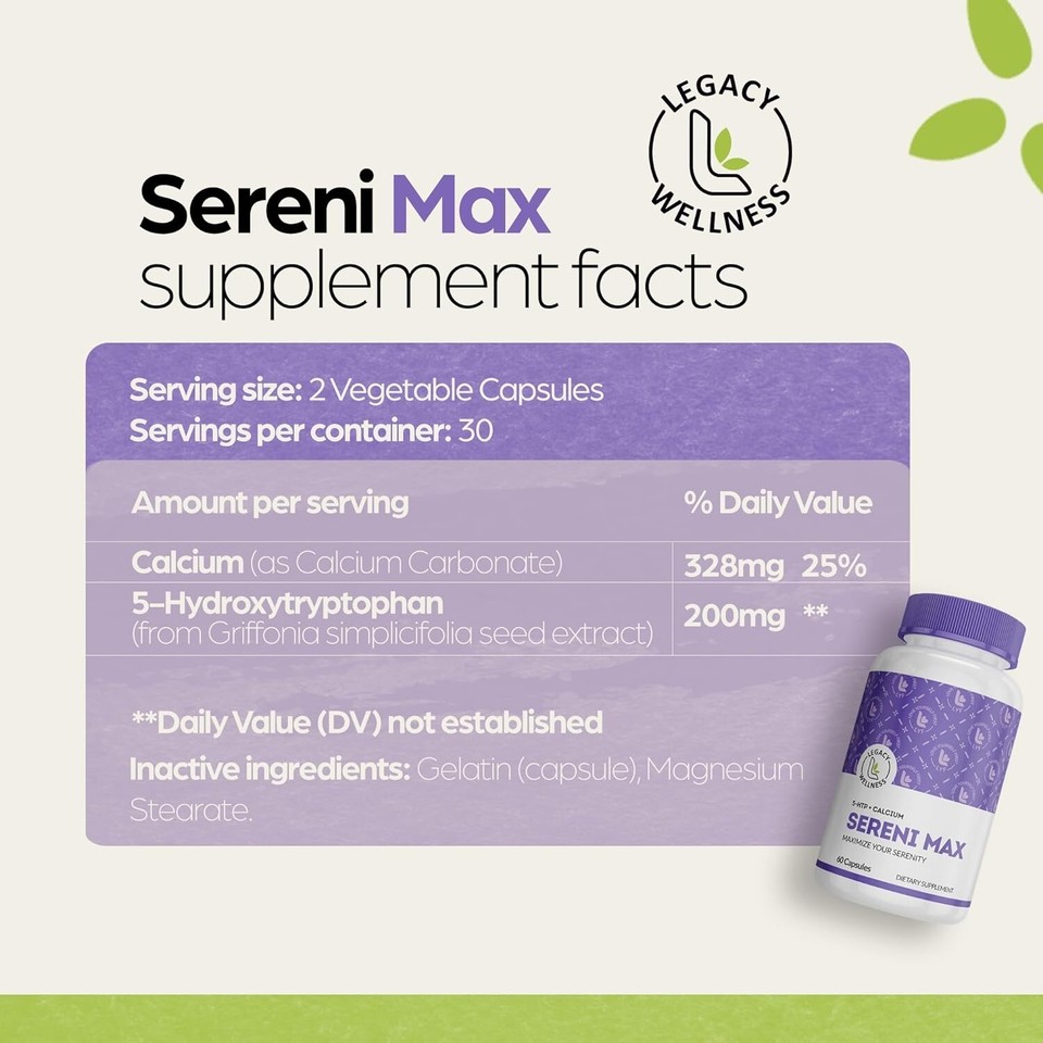 SERINI-MAX - 5-HTP Mood Support Supplement 30768320317| eBay