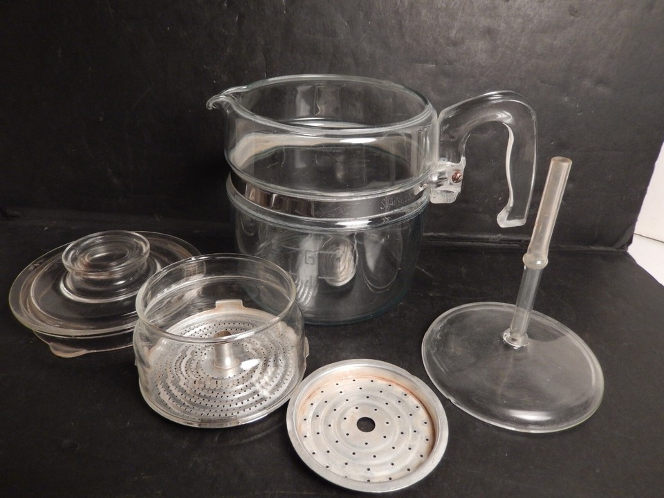Vintage Pyrex Flameware Glass Percolator Coffee Pot 7756-B 6 Cup ...