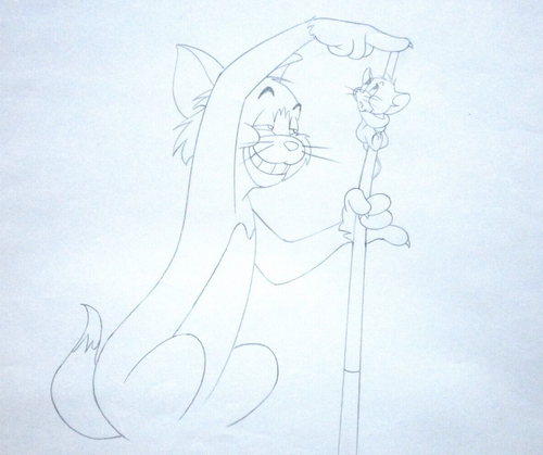 TOM AND JERRY 1992 POOL Billiards cue cat mouse ORIGINAL PRODUCTION cel ...