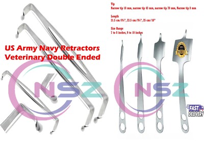 US Army Navy Retractor Veterinary Double Ended/4Pcs Bone Lever ...