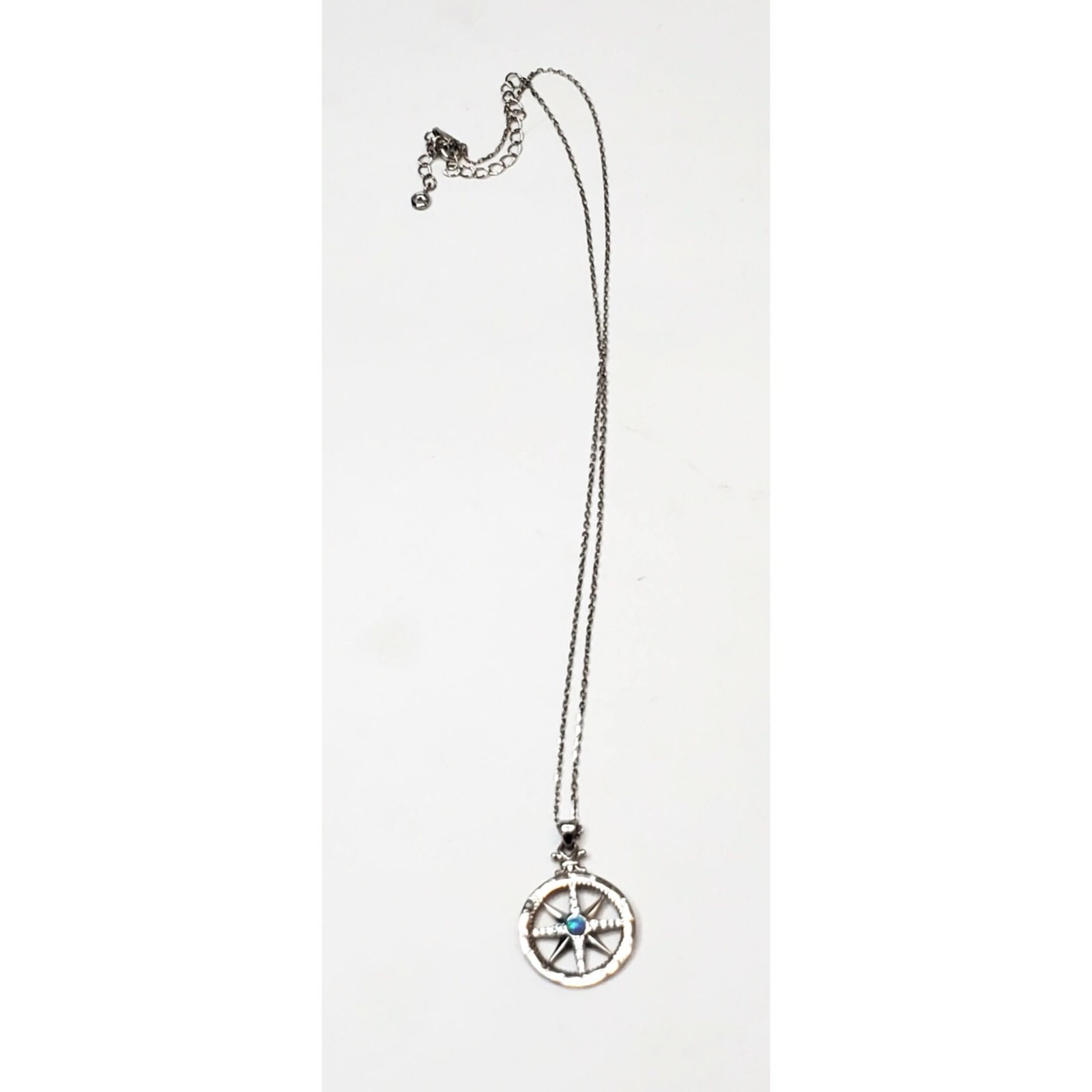 Sterling Silver Simulated Opal Cubic Zirconia CZ Compass Necklace 18 in. | eBay