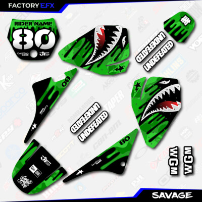Green Savage Racing Graphics kit fits Yamaha PW80 PW 80 All Years ...