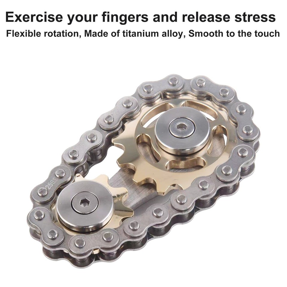 Bike Chain Gear Fidget Spinner, Metal Sprocket Chain Fidget Toy, Stress ...