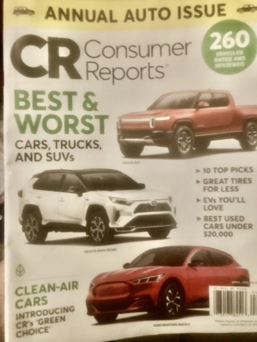 April 2021 Consumer Reports annual Auto Issue New Condition | eBay