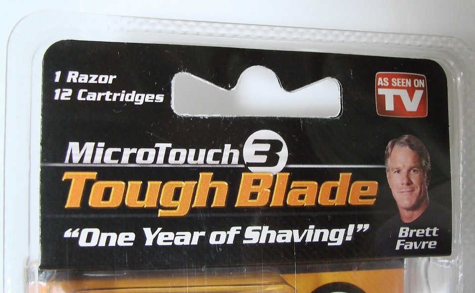 12 Cartridges MicroTouch3 Tough Blade Razor Germany TV Brett Favre ...
