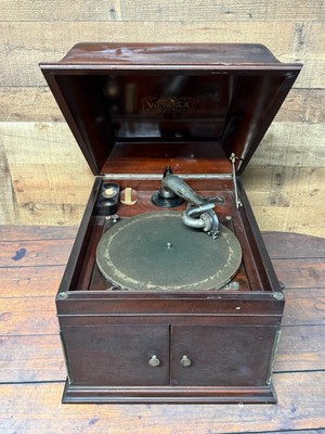 Original antique VICTOR VV-IX Tabletop Victrola Mahogany WOOD Finish | eBay