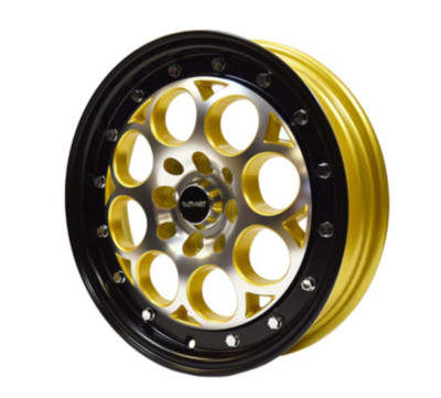 VMS Racing Gold Black Lip Revolver Drag Skinny Rim Wheel Rim 15X3.5 ...
