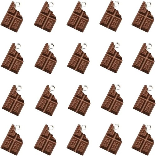 30PCS Brown Fake Chocolate Shape Pendant Charms for Keychains ...