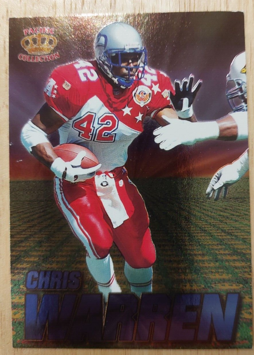 1996 Pacific Invincible Football Card #PCC1 Chris Warren Promo | eBay