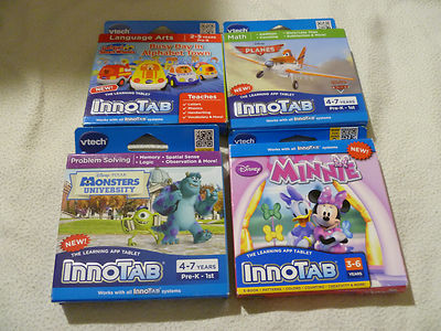 NEW INNOTAB VTECH GAME LOT MONSTERS UNIVERSITY MINNIE PLANES GO GO ...