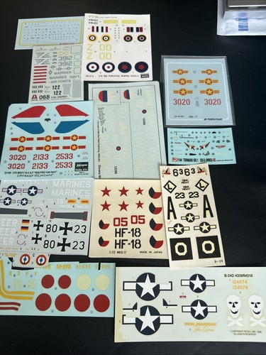 Lot of Aircraft Plastic Model Decals - Various Scales and Variants | eBay