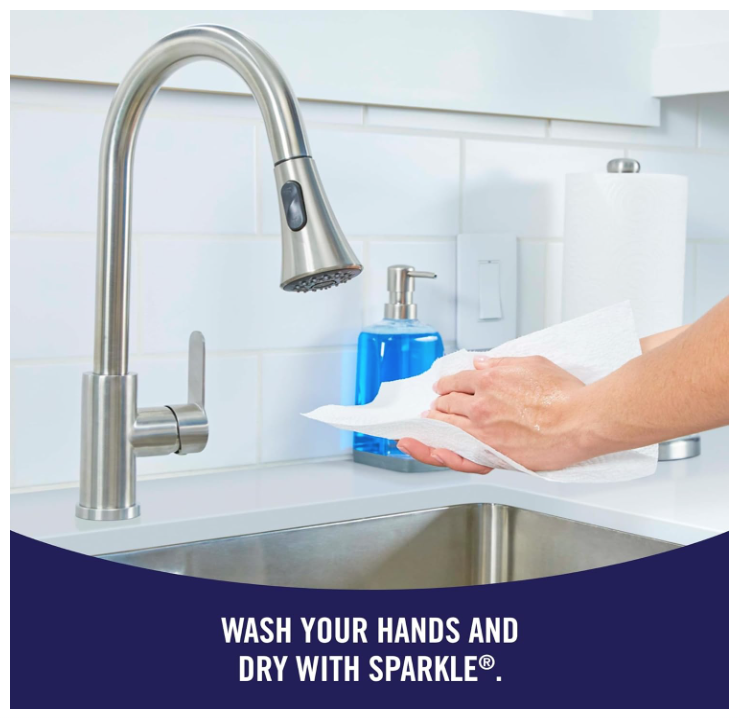 Sparkle Pick-A-Size Paper Towels Spirited Prints 6 Double Rolls = 12 ...