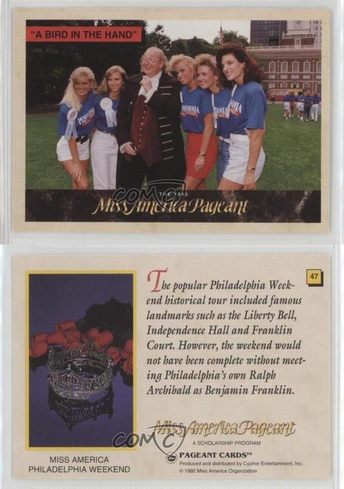 1992 Miss America Pageant Cards A Bird in the Hand #47 0w6 | eBay