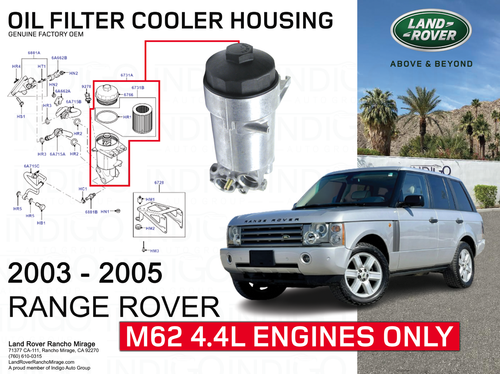 Range Rover L322 M62 Engine Oil Filter Housing with Cap Genuine OEM ...