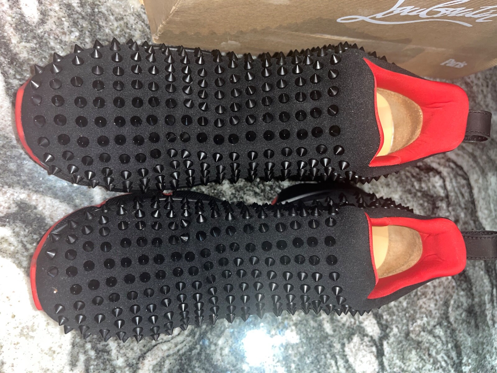 Christian Louboutin Spike Sock 30 Neoprene Black 2019… - Gem