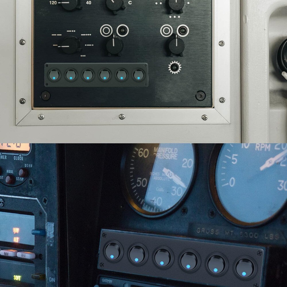 1Set 12V Toggle Switch Panel Round Rocker Switch Panel For Car | eBay