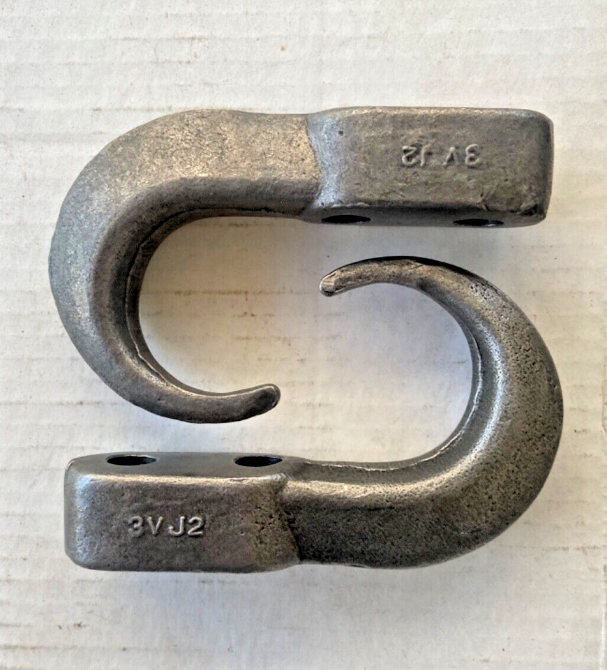 2 pieces Drop Forged Tow Hook Hooks 10,000 Pound Duty 2 holes for 3/8 ...