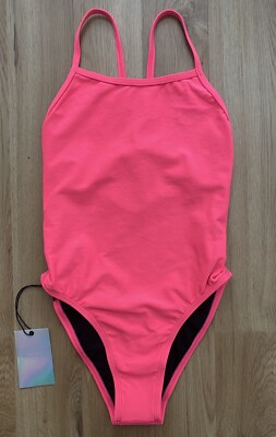 NWT JOLYN 28 Perry Fixed Back Hot Pink Solid Swimsuit One Piece 💗 | eBay