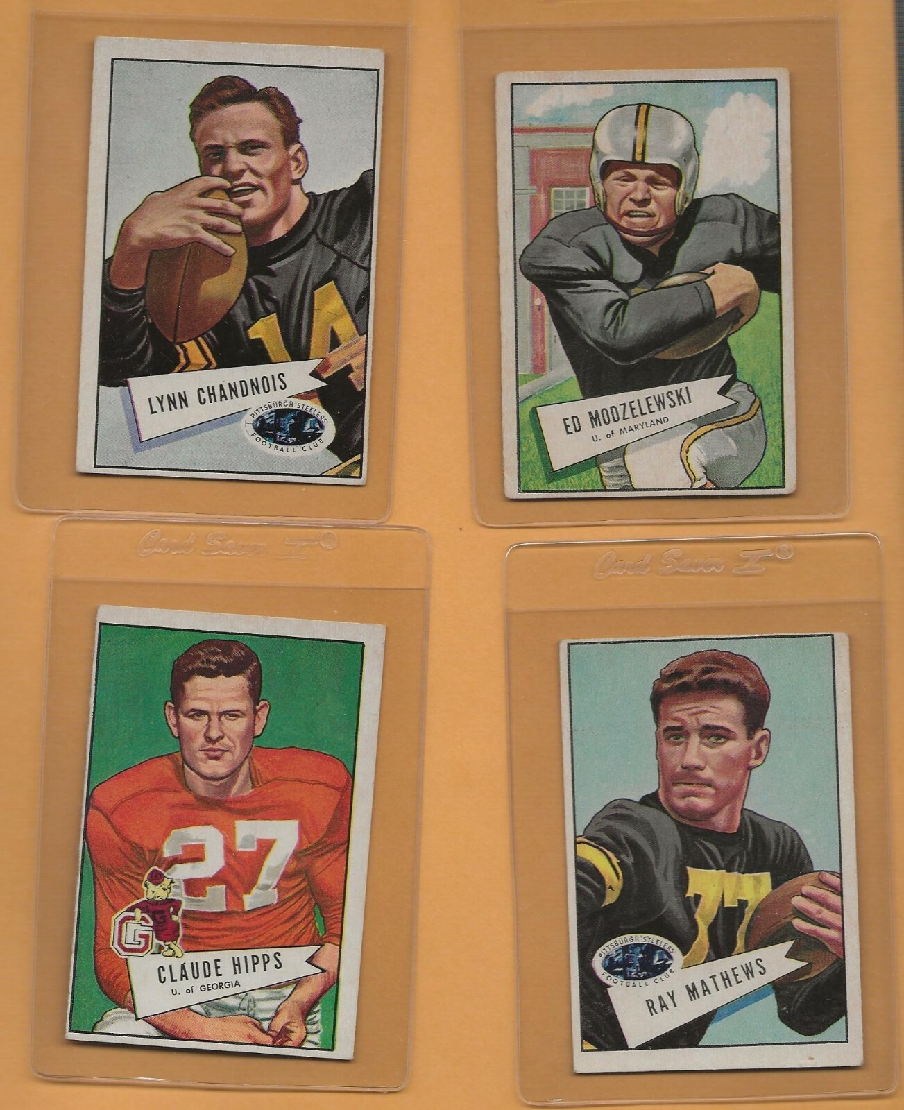 1952 Bowman LARGE Pittsburgh Steelers team set, w/4 SPs, Schweder ...