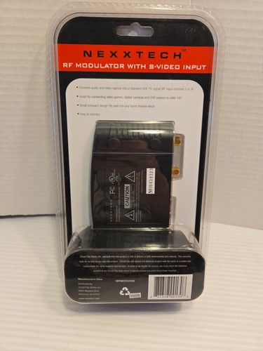Nexxtech RF Modulator W/ S-Video Input Converter Audio Stereo TV Games ...