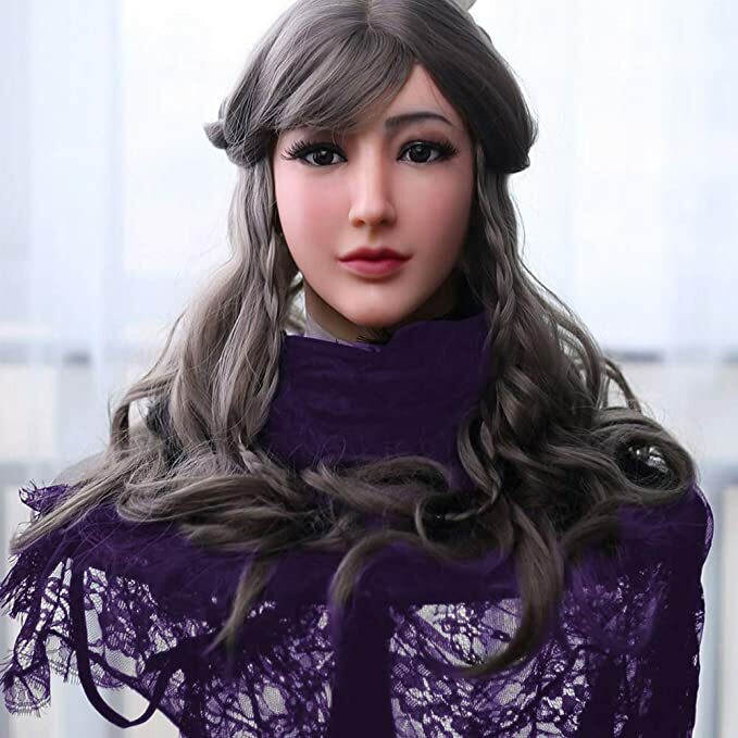 Realistic Silicone Female Head Mask Crossdresser Face Mask For women ...