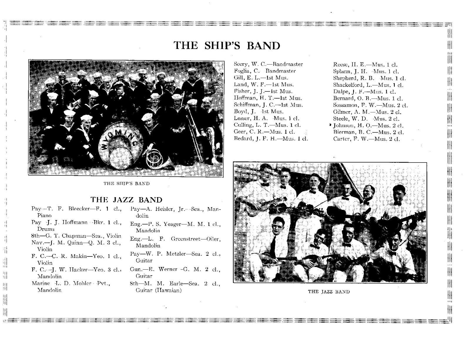 USS WYOMING BB-32 WORLD WAR I NAVY CRUISE BOOK YEAR LOG 1917-1918 - U S ...