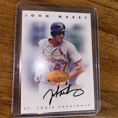 John Mabry 1996 Donruss Leaf Signature Series Bronze On Card Autograph ...