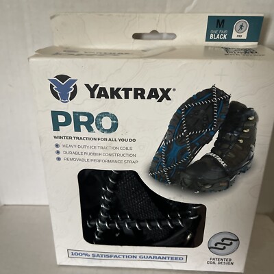 Yaktrax Pro Ice Snow Traction Size MED Men Women Cleats Walking Running ...
