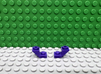 Lego 2 Dark Purple 2x1 Inverted Curved Smooth Slopes brick block NEW | eBay