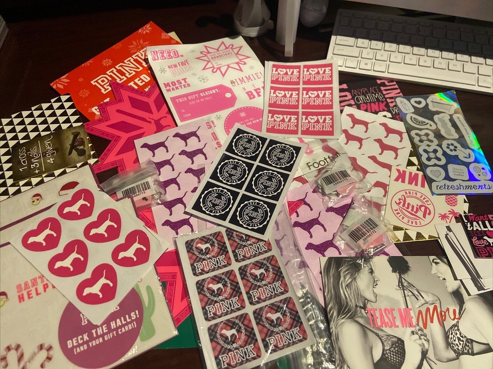 Victoria’s Secret PINK Limited Ed LOVE PINK LOGO W/DOG HEART Stickers ...