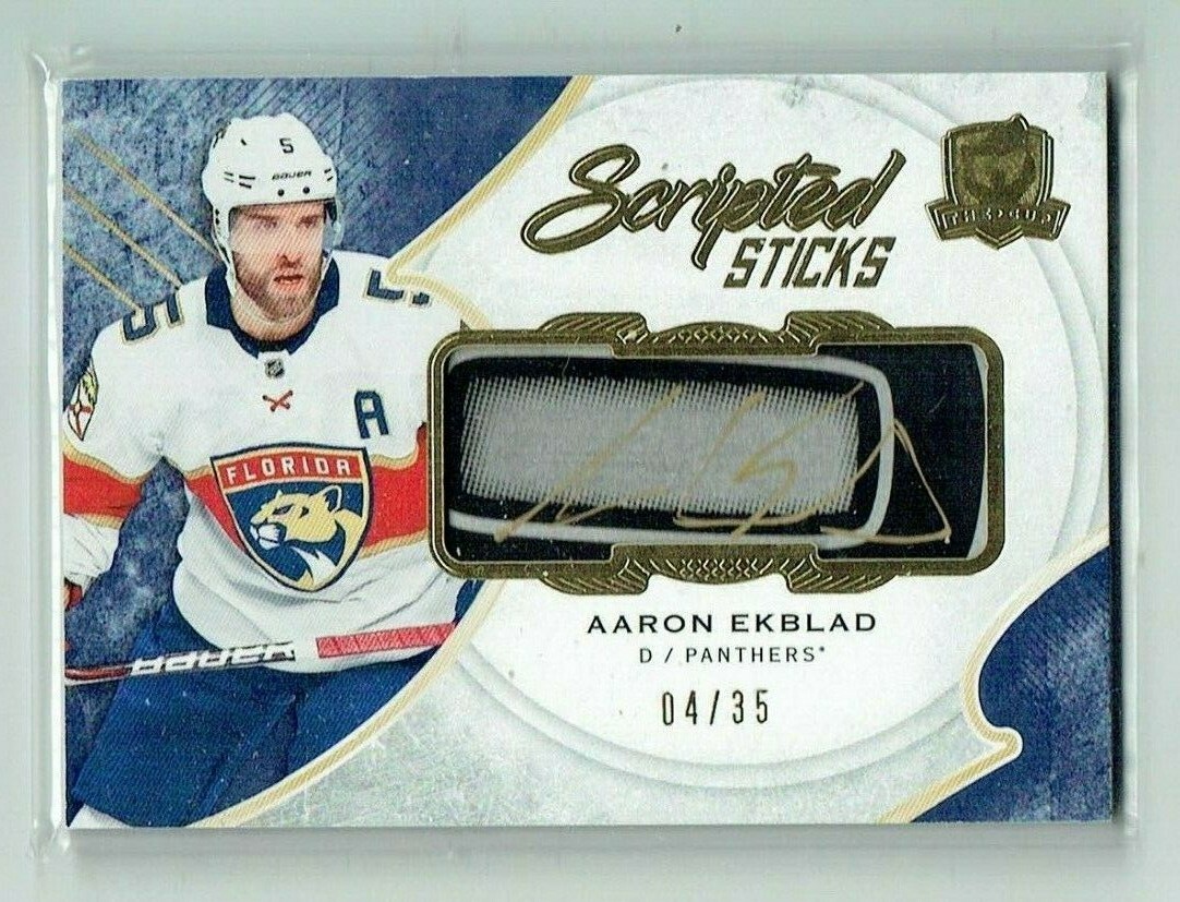 17-18 UD Upper Deck The Cup Scripted Sticks Aaron Ekblad /35 Stick Auto ...