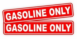 2 GASOLINE ONLY Vinyl Stickers / Decals / Labels Safety Gas Fuel Truck ...