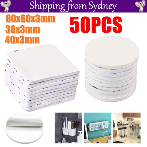 50pcs Double Sided Sticker Tape Side Wall Car Circle Square Self ...