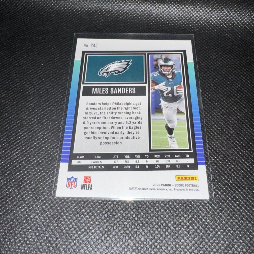 miles sanders Score 2022 NFL Eagles Football Card #245 | eBay