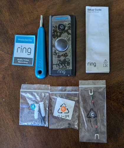 Video Doorbell Ring 5AT3T5 Wired Black 2020 Smart Home Security | eBay