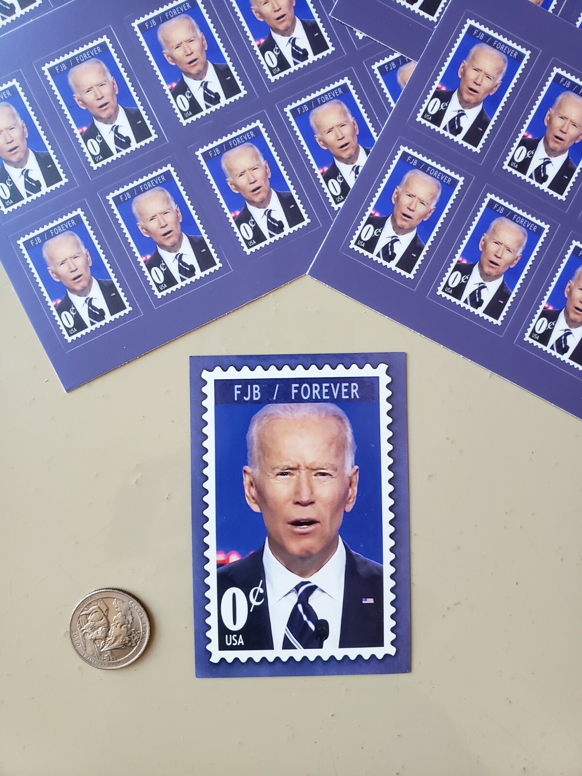 president Joe Biden Stamp ZERO CENTS 40 Stickers & Magnet FJB Lets Go ...